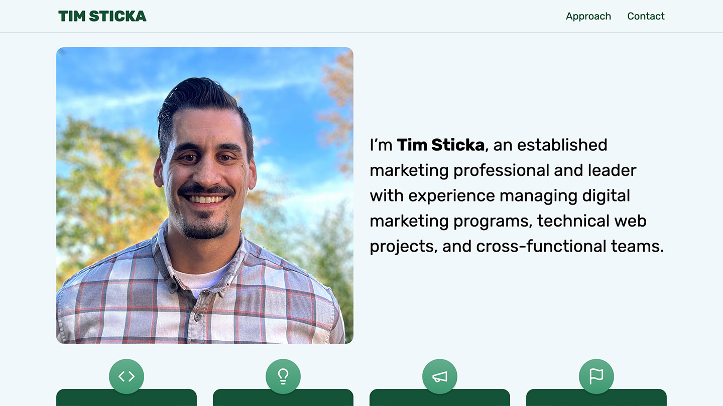 Tim Sticka Leads Digital Marketing & Web Projects